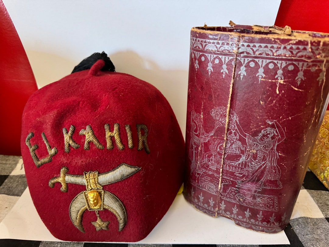 Masonic Shriner’s Fez Hat & Box - Etsy