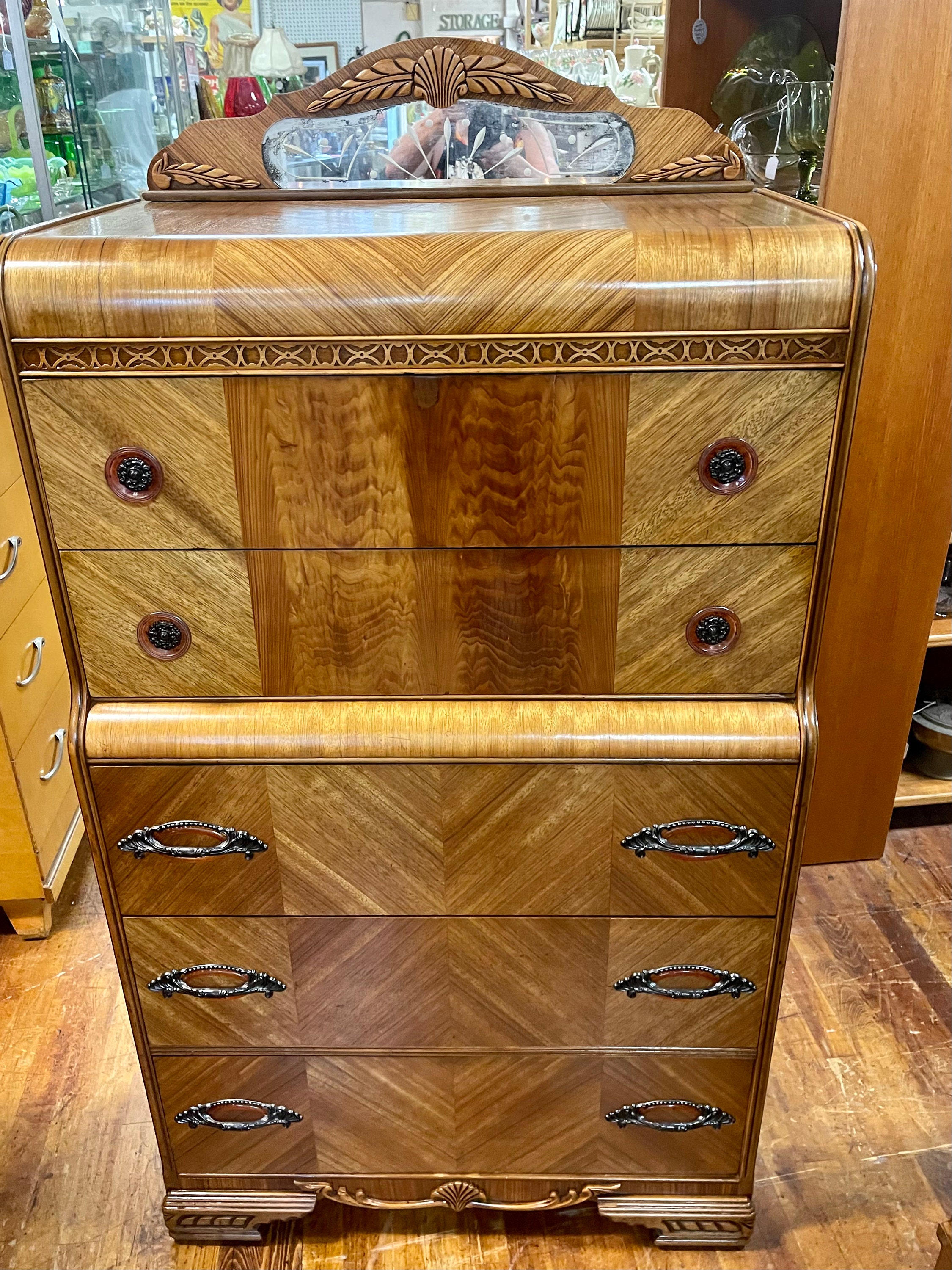 Art deco highboy dresser store