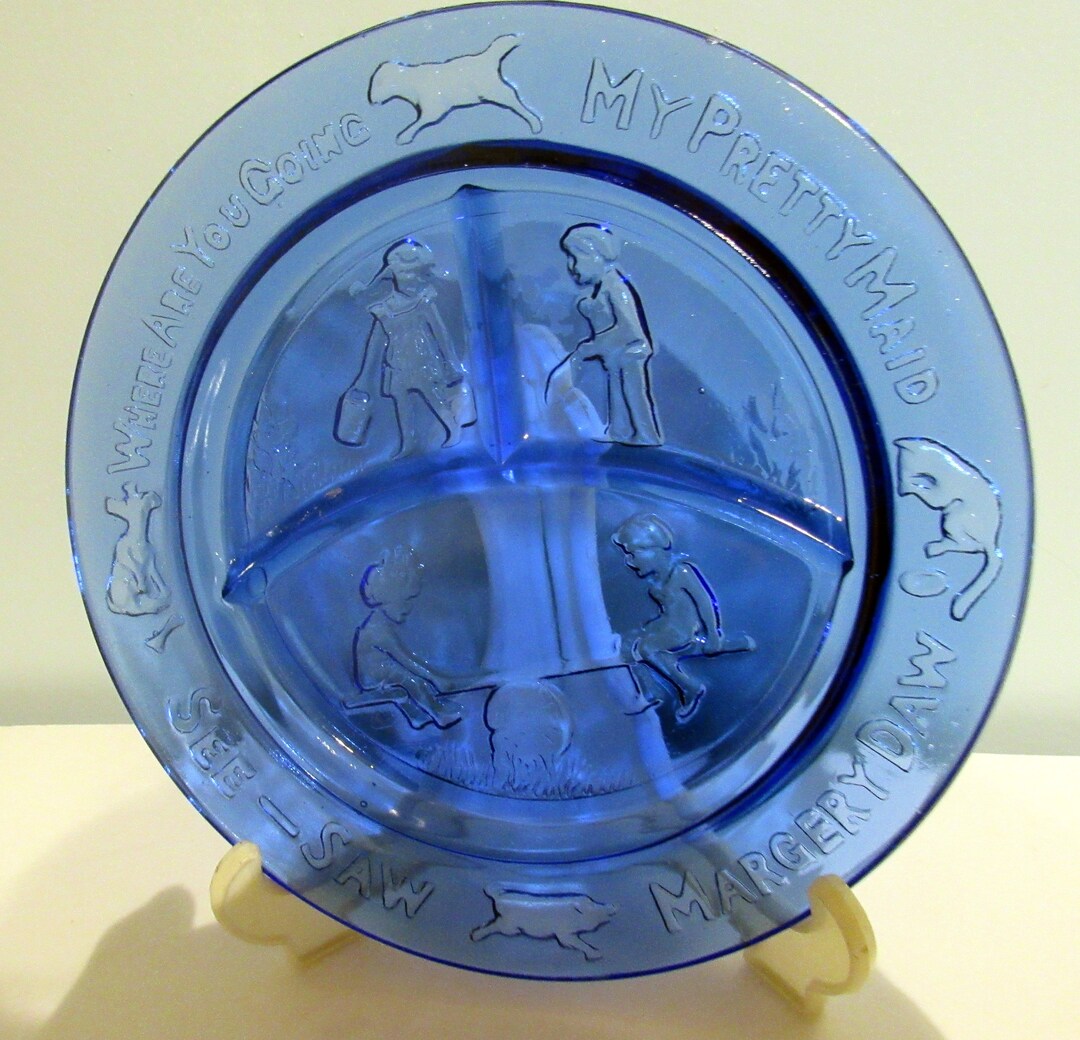 Child's Blue Divided Plate - Etsy