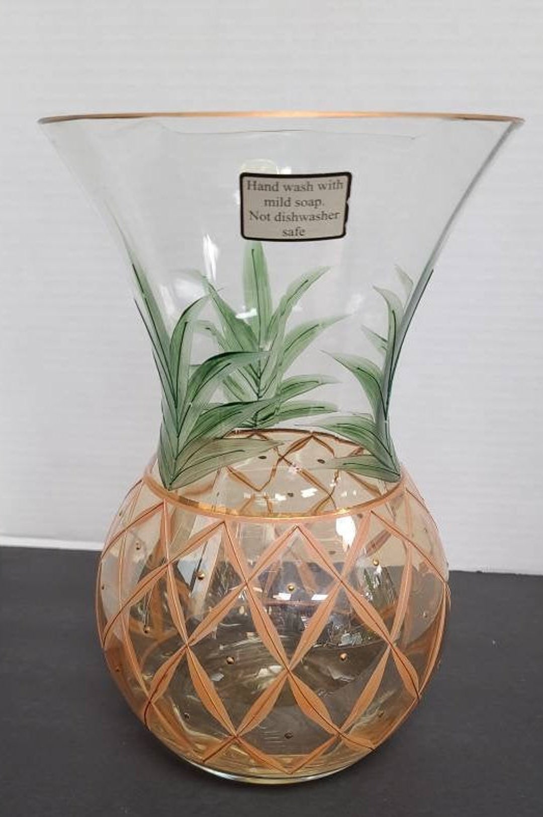 Pineapple Romanian Crystal Vase - Etsy