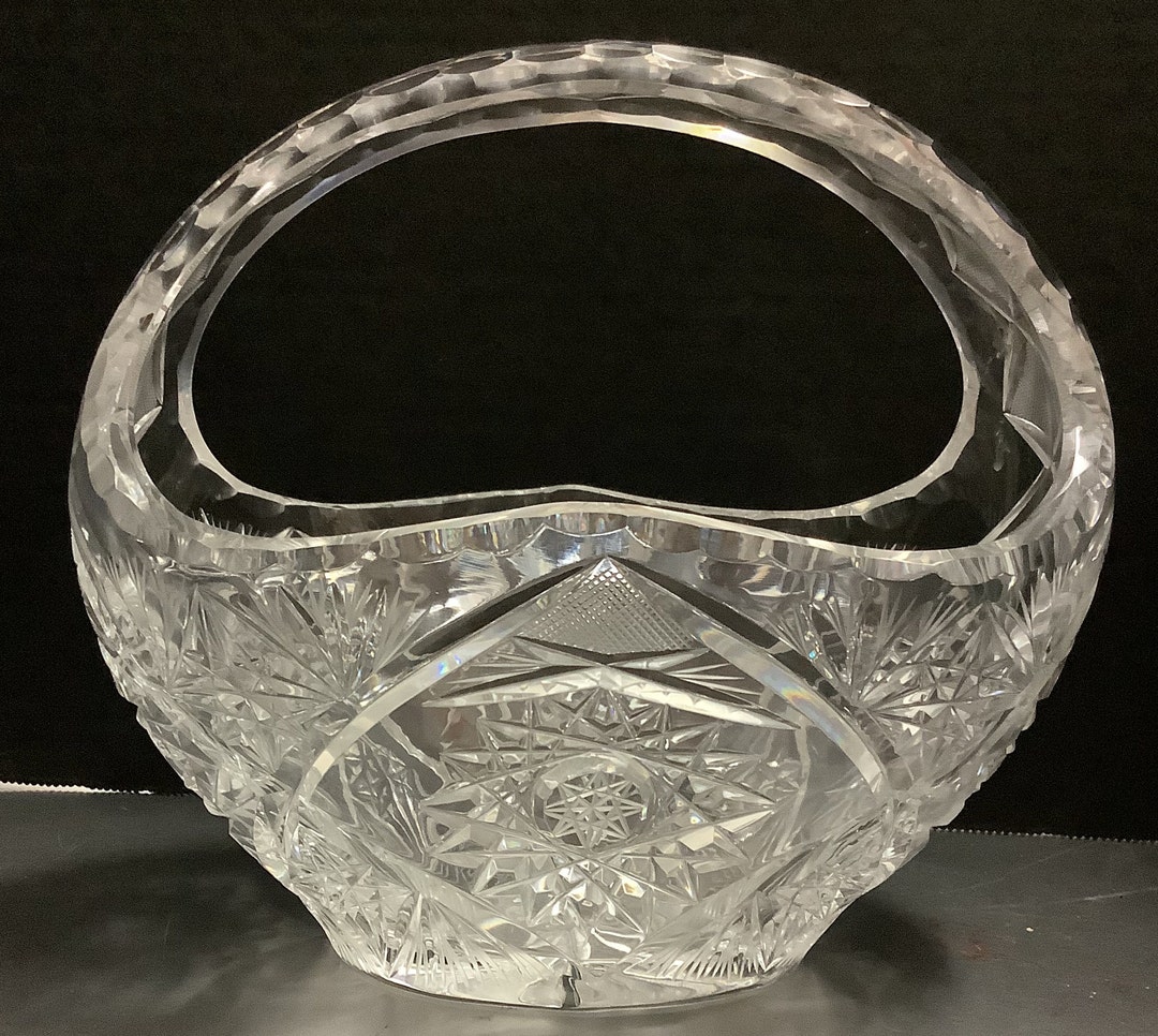 Cut Crystal Basket - Etsy
