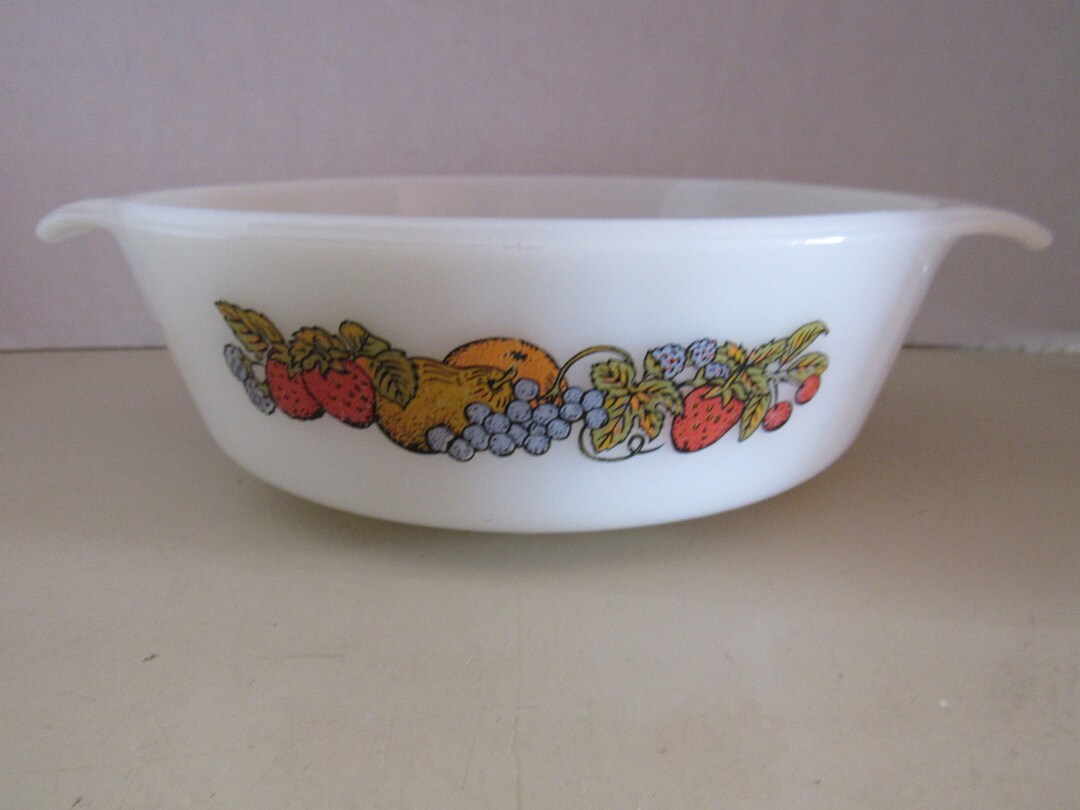 Fire King Fruit Pattern Casserole Dish - Etsy