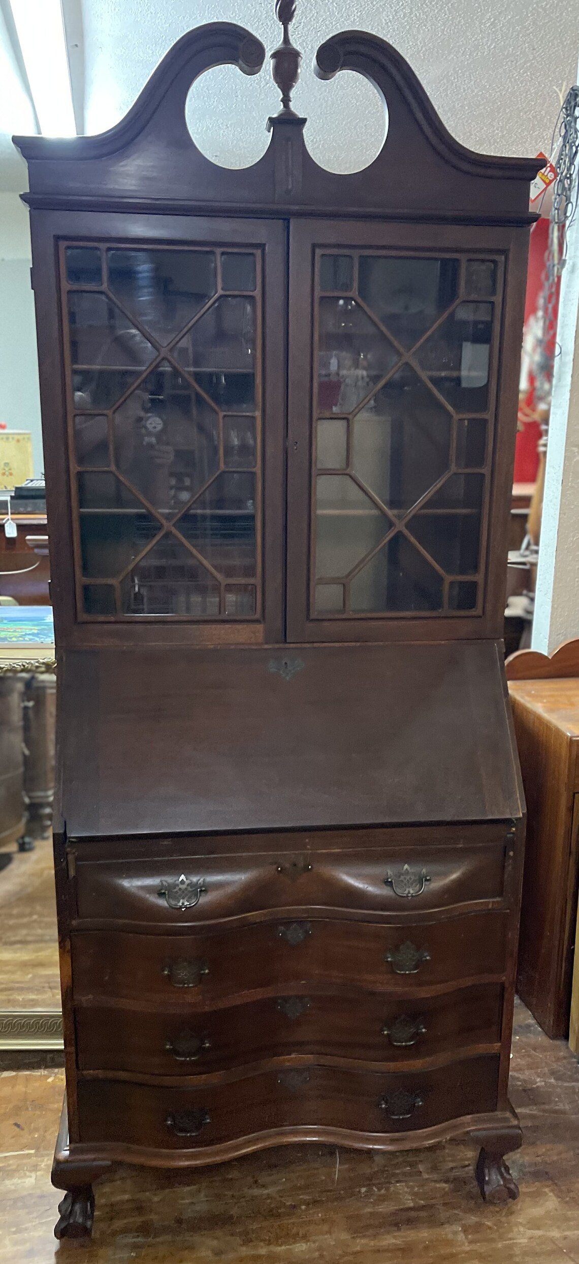 Mahogany Secretary Bookcase With Secret Compartments - Etsy