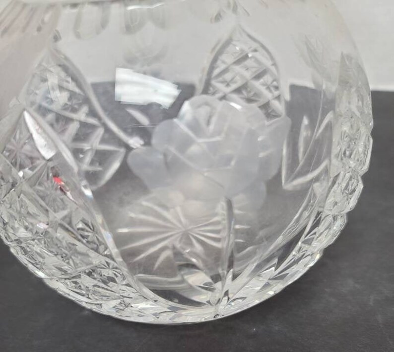 Cut Crystal Rose Pattern Vase - Etsy