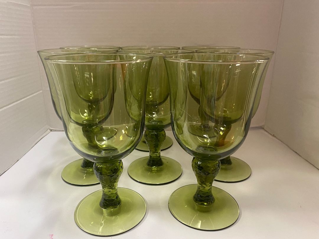 Olive Green Glass Set - Etsy