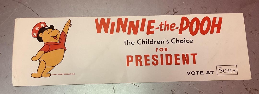 Winnie-the-pooh, President Bumper Sticker - Etsy