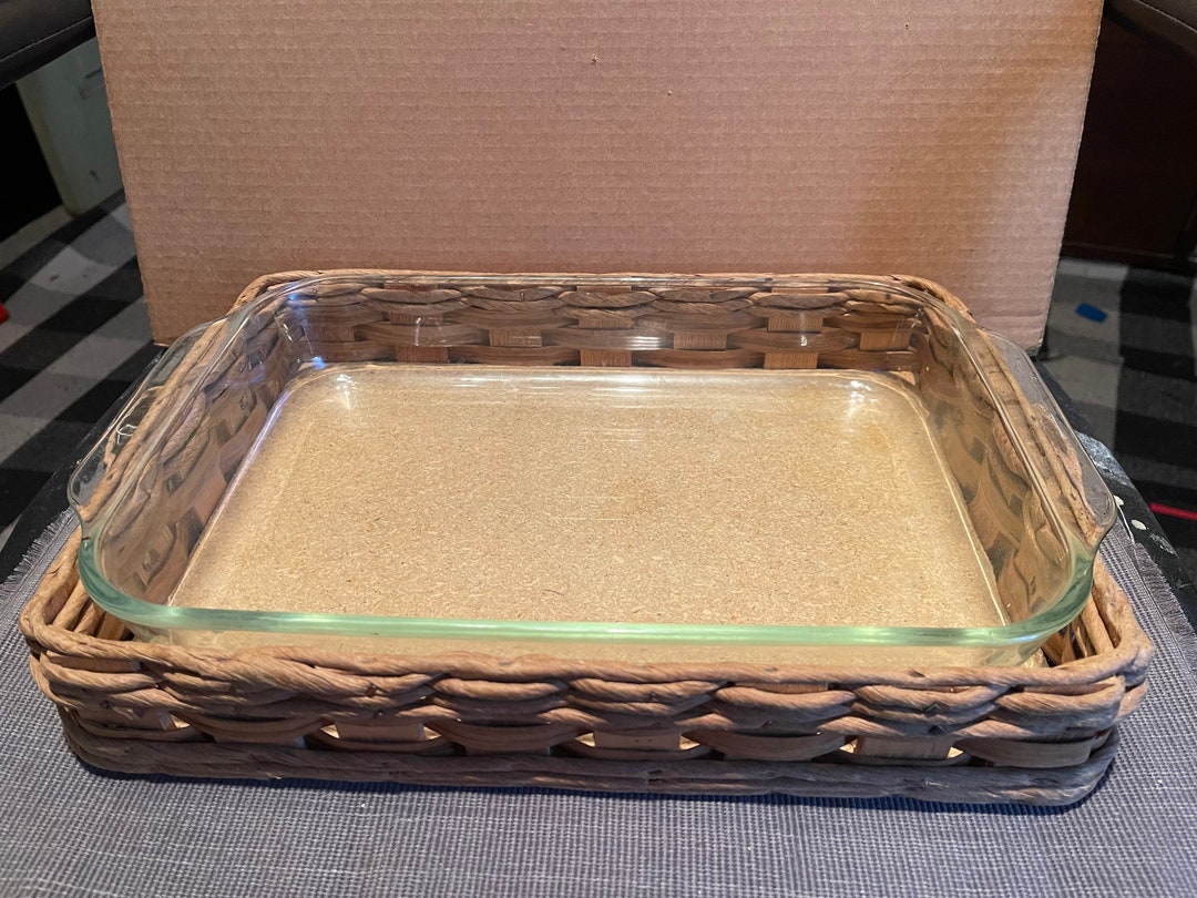 Pyrex Casserole With Wicker Holder - Etsy