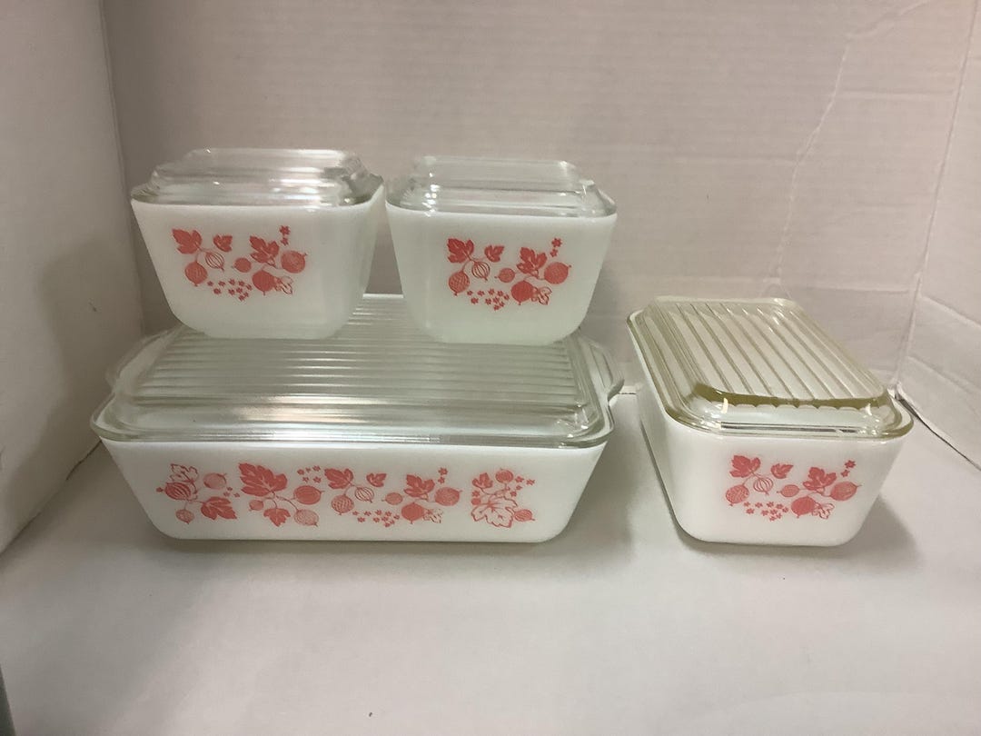 Pyrex Pink Gooseberry Refrigerator Set - Etsy