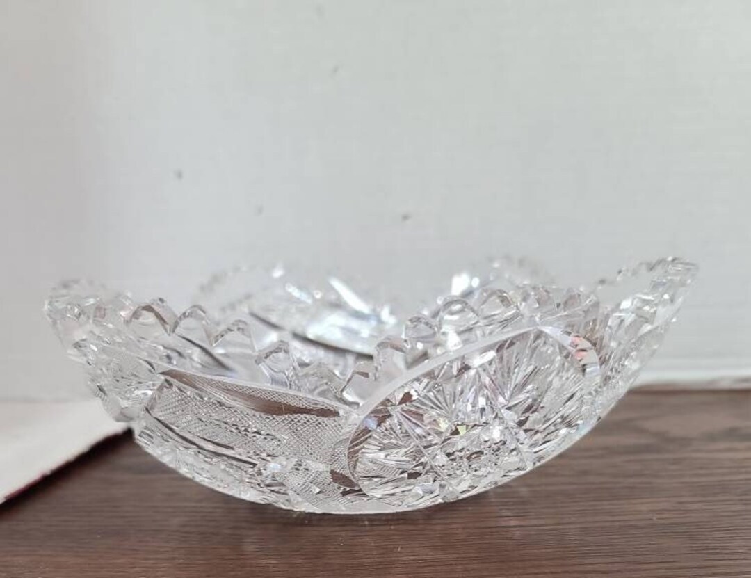 Cut Glass Crystal Bowl - Etsy