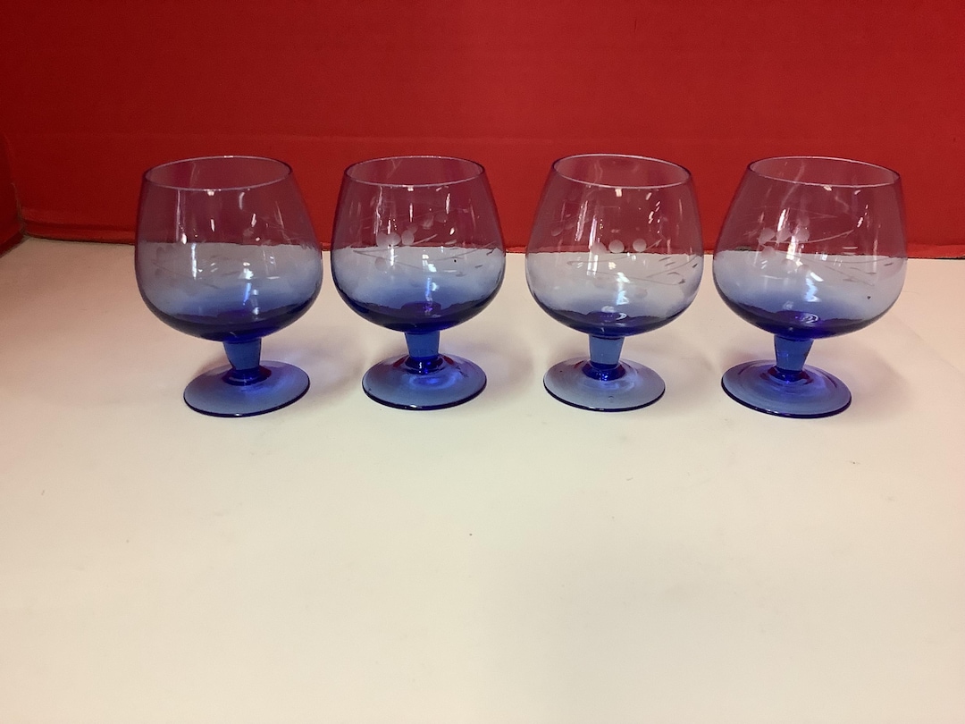 Blue Cordial Stemware Set - Etsy