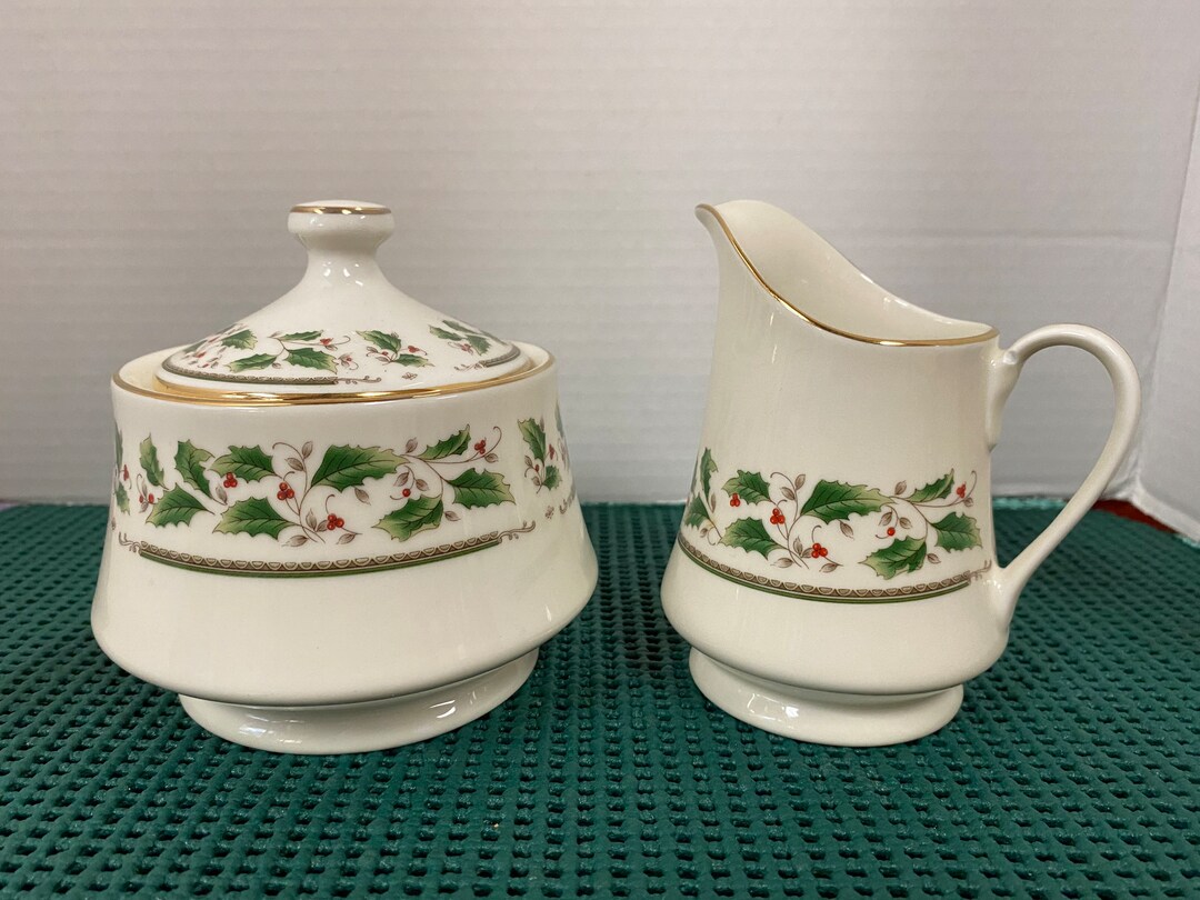 Royal Holly Cream & Sugar Set - Etsy