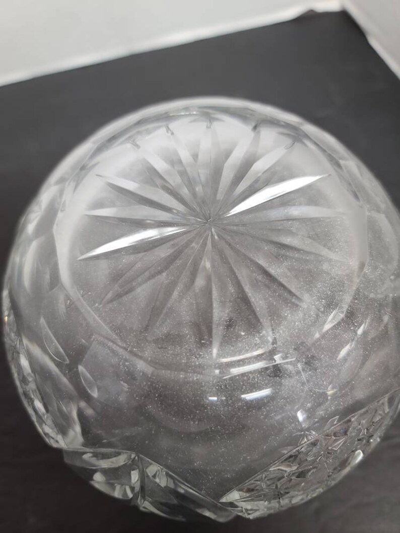 Cut Crystal Rose Pattern Vase - Etsy