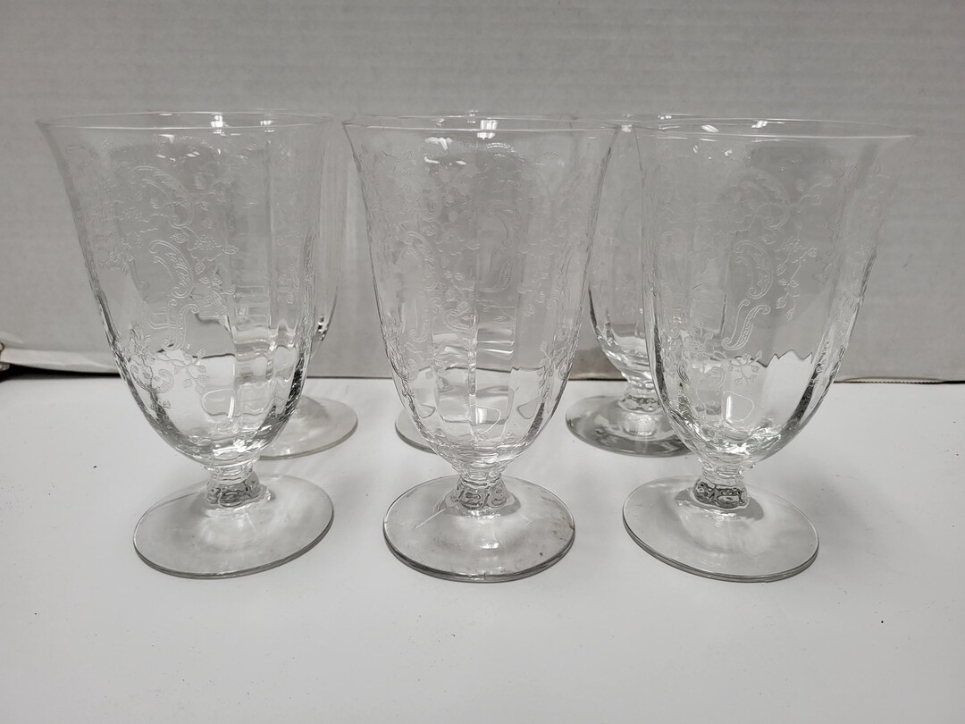 Fostoria Meadow Rose Applique Stemware - Etsy