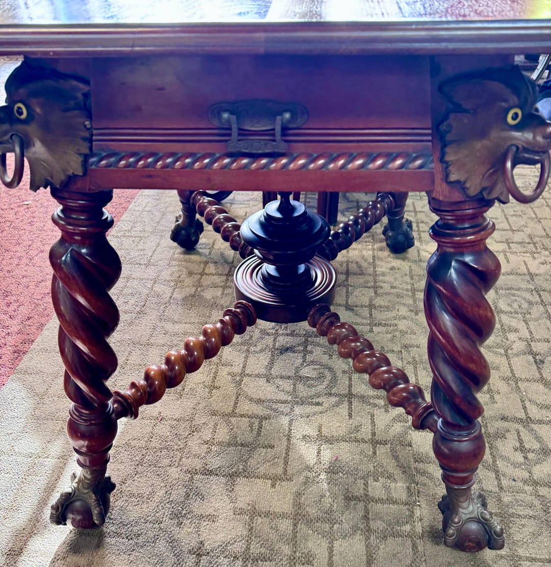 Antique Library Table - Etsy