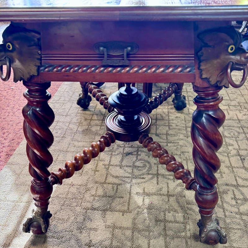 Antique Library Table - Etsy