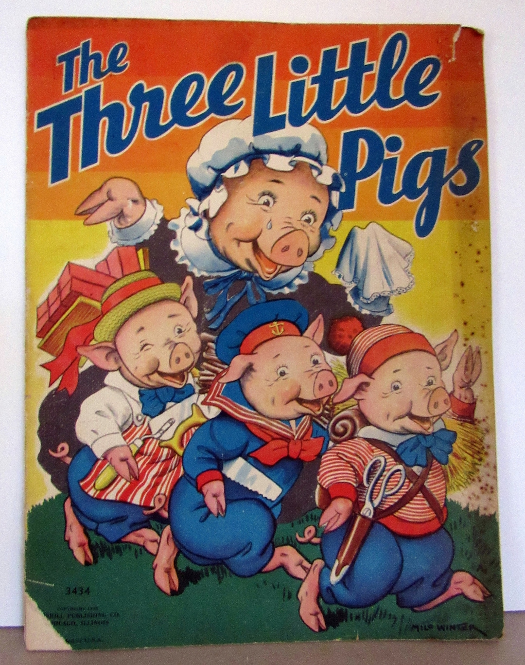 The Three Little Pigs Illustrated by Milo Winter - Etsy