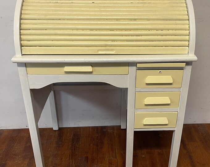 Child's Roll Top Desk Painted White - Etsy