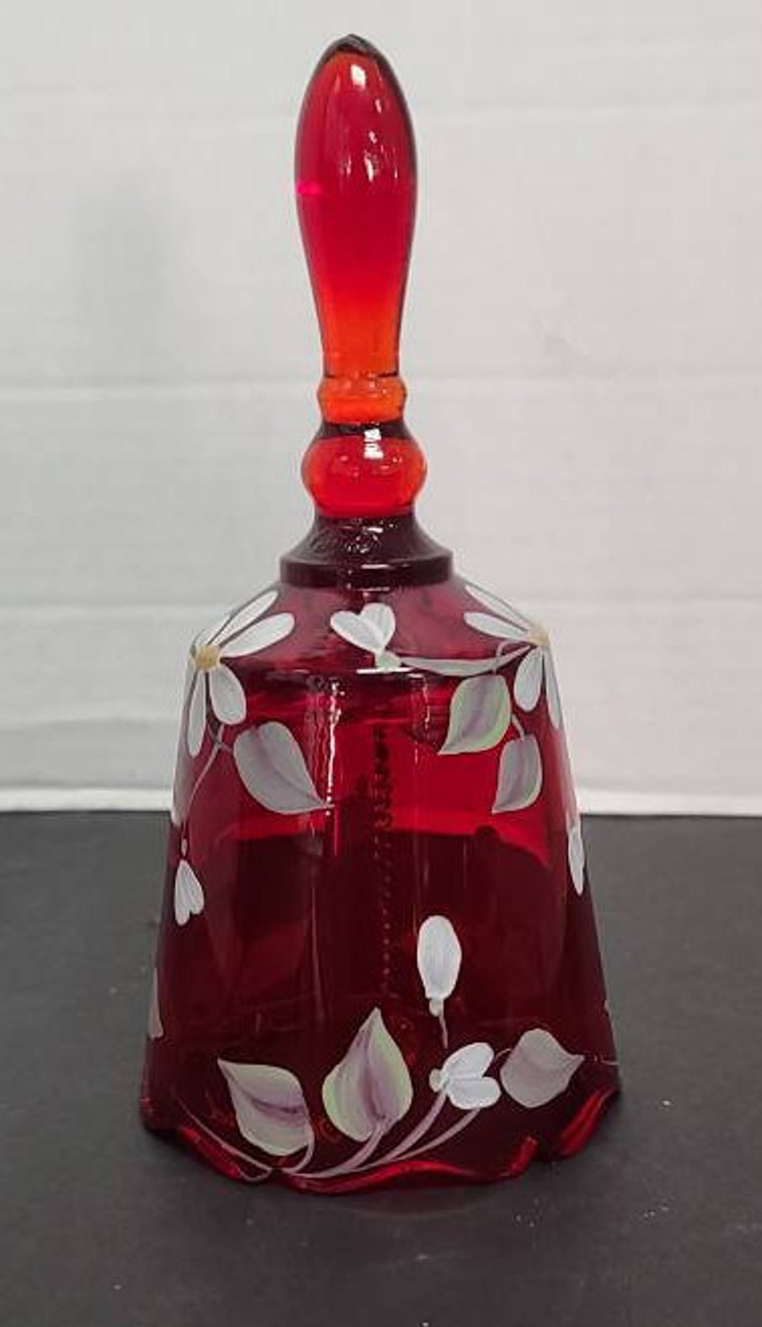Fenton Ruby Glass Bell - Etsy
