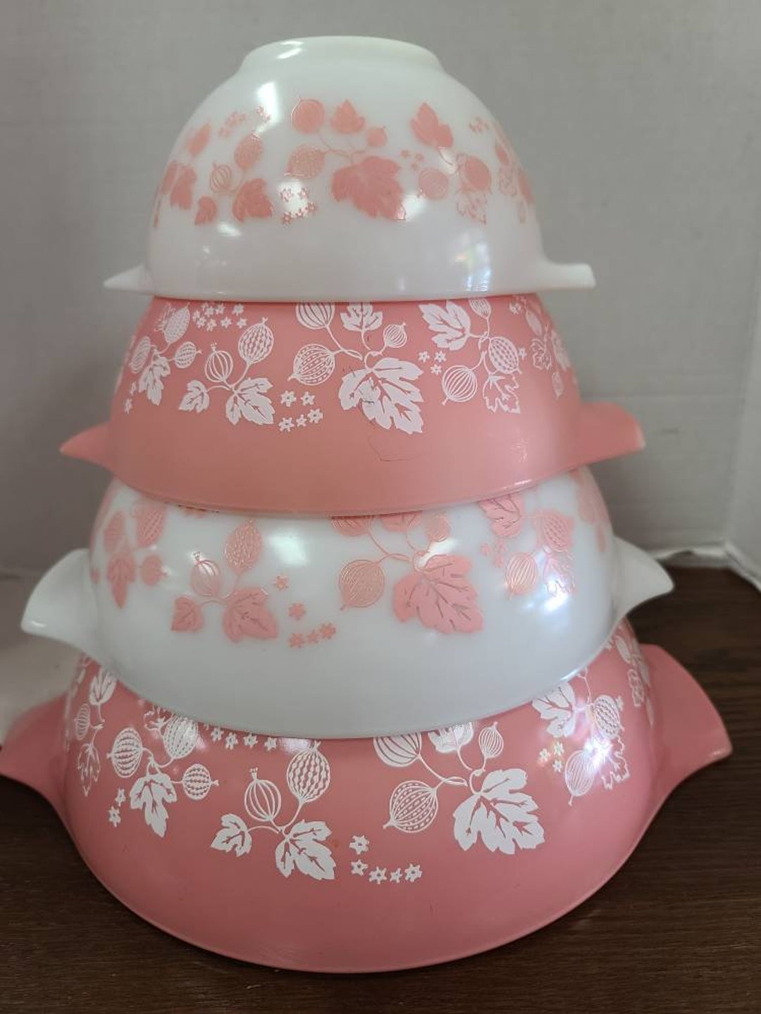 Pyrex Pink Gooseberry Mixing Bowl Set - Etsy