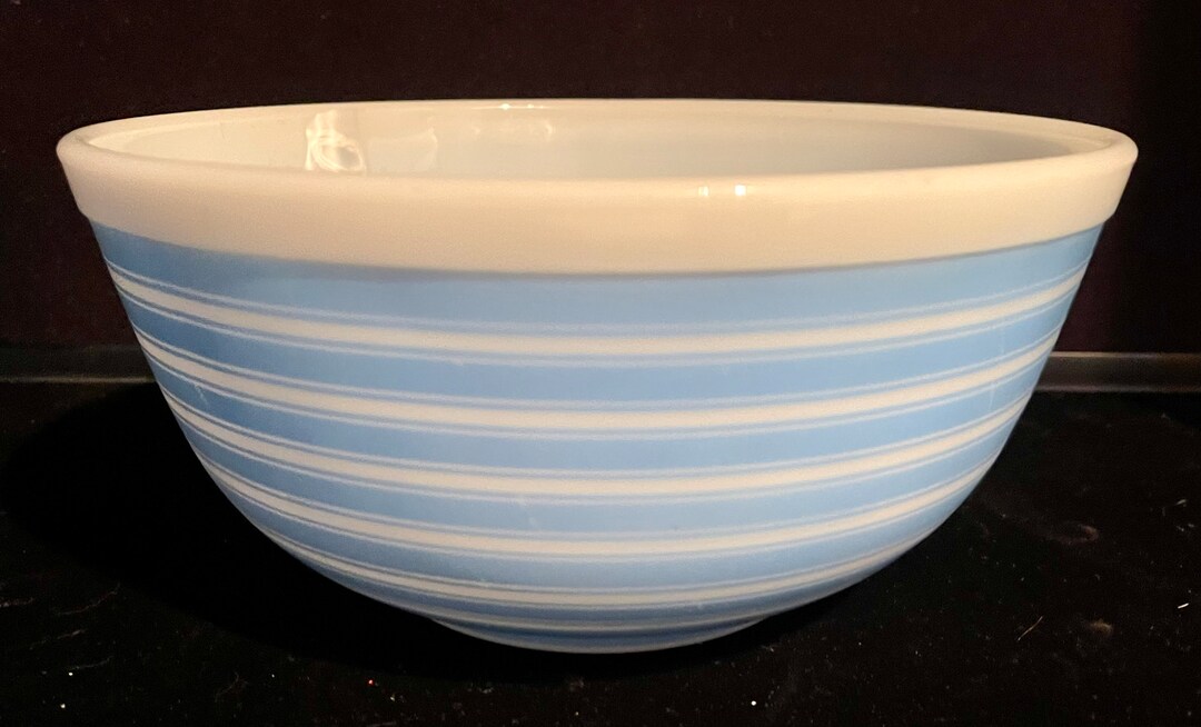 Pyrex Blue Striped Bowl #403 - Etsy