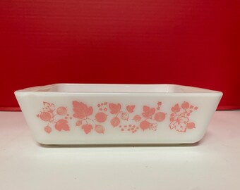 Vintage Pyrex pink Gooseberry Refrigerator Set Fridgie 503 502 501 ...
