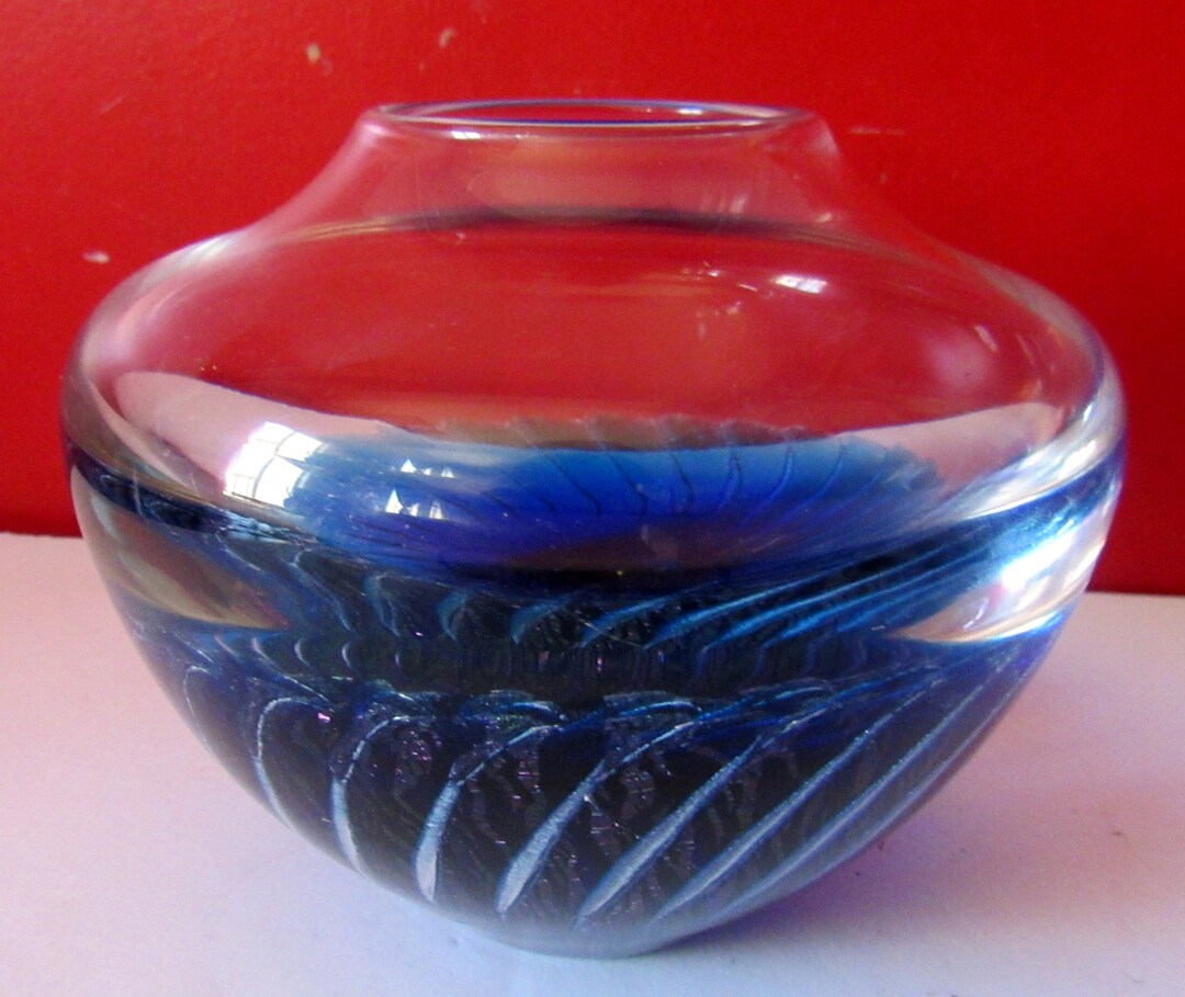 Art Glass Signed Vase - Etsy