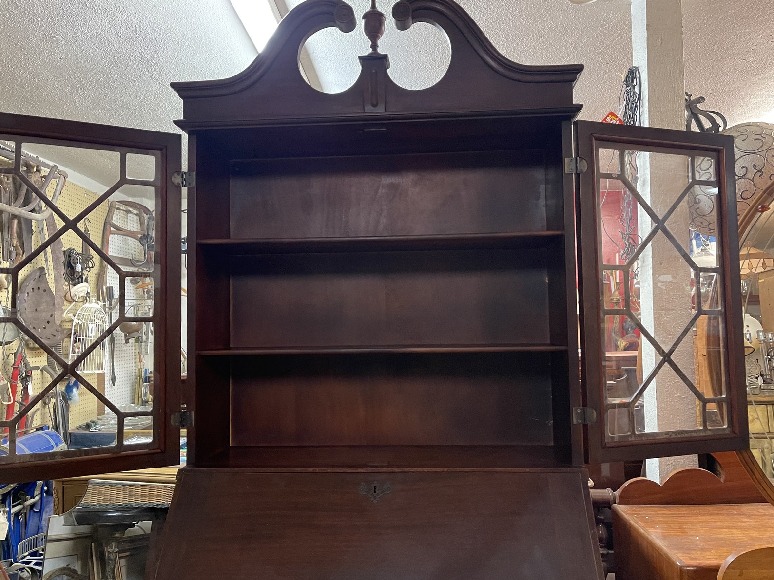 Mahogany Secretary Bookcase With Secret Compartments - Etsy