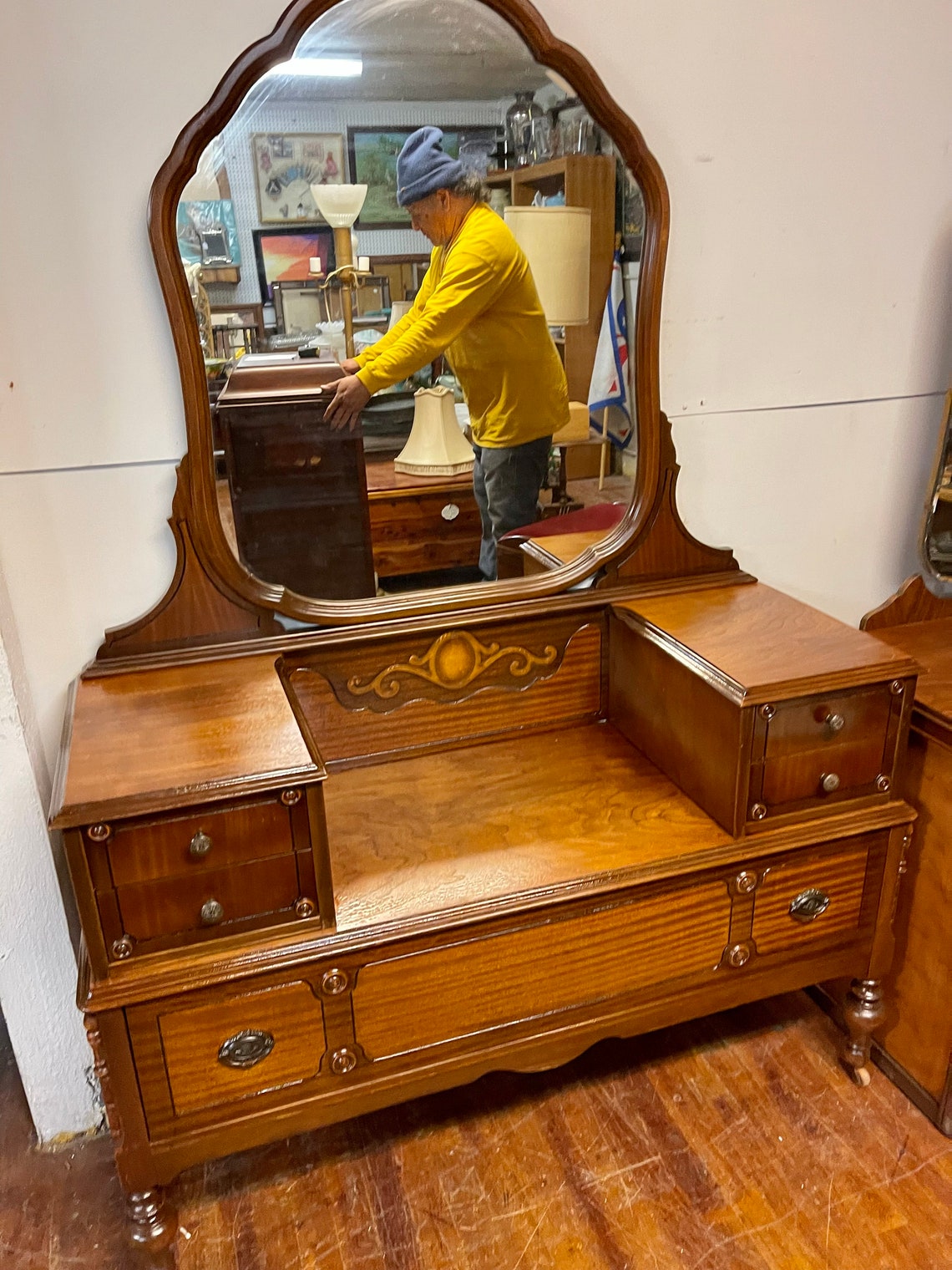 Antique Vanity & Bench - Etsy