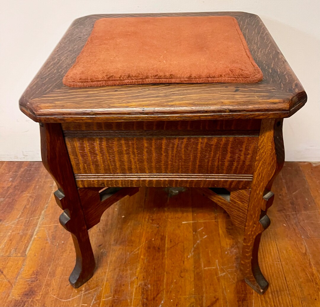 Tiger Oak Footstool - Etsy
