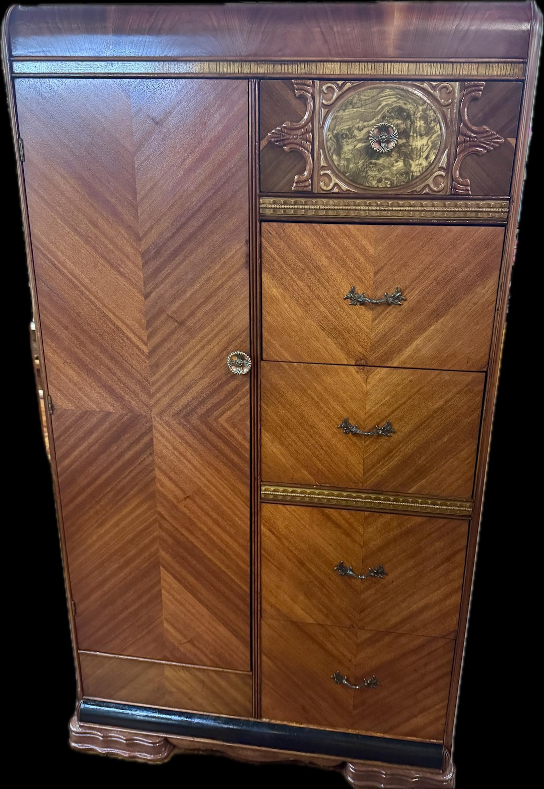 Art Deco Waterfall Armoire Dresser - Etsy