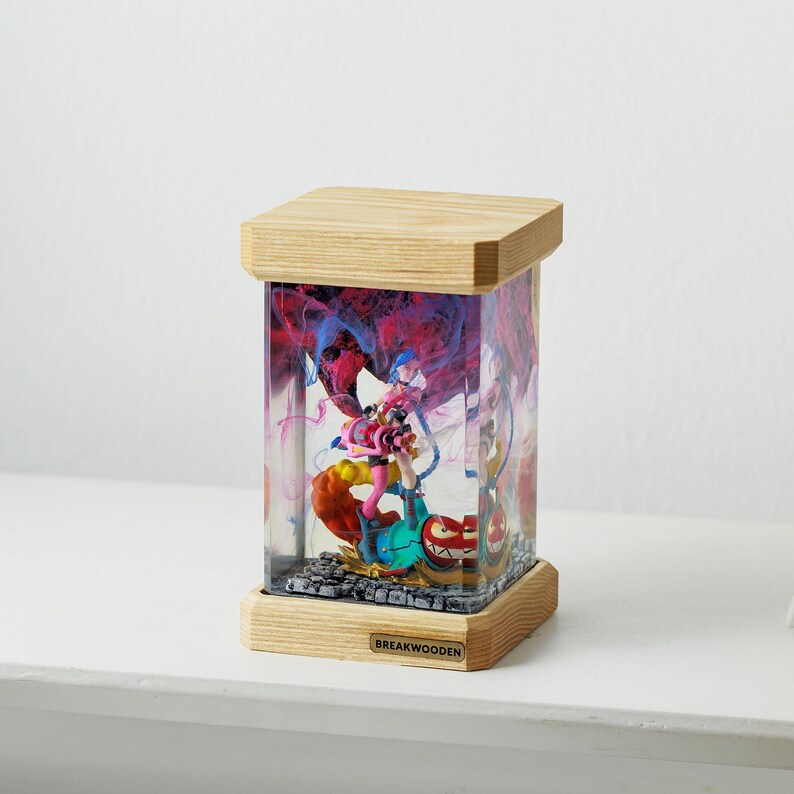 Jinx Resin Lamp, League of Legends Anime Figure Art Night Light, Unique ...