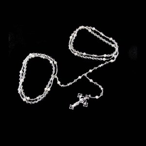 Luxurious Glass Crystal Wedding Lasso With Silver Cross - Etsy