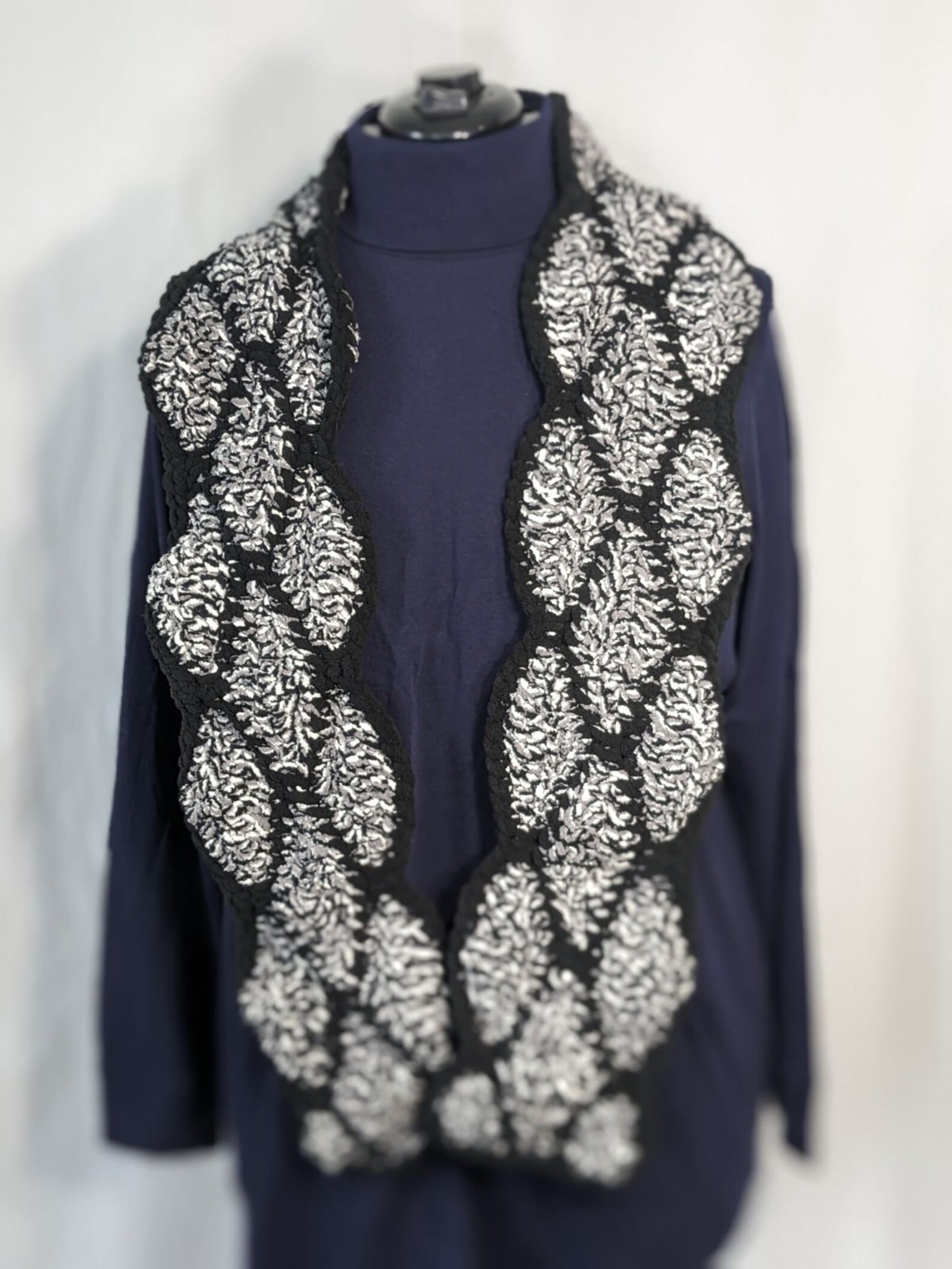 Poofy Diamonds Crochet Scarf - Etsy