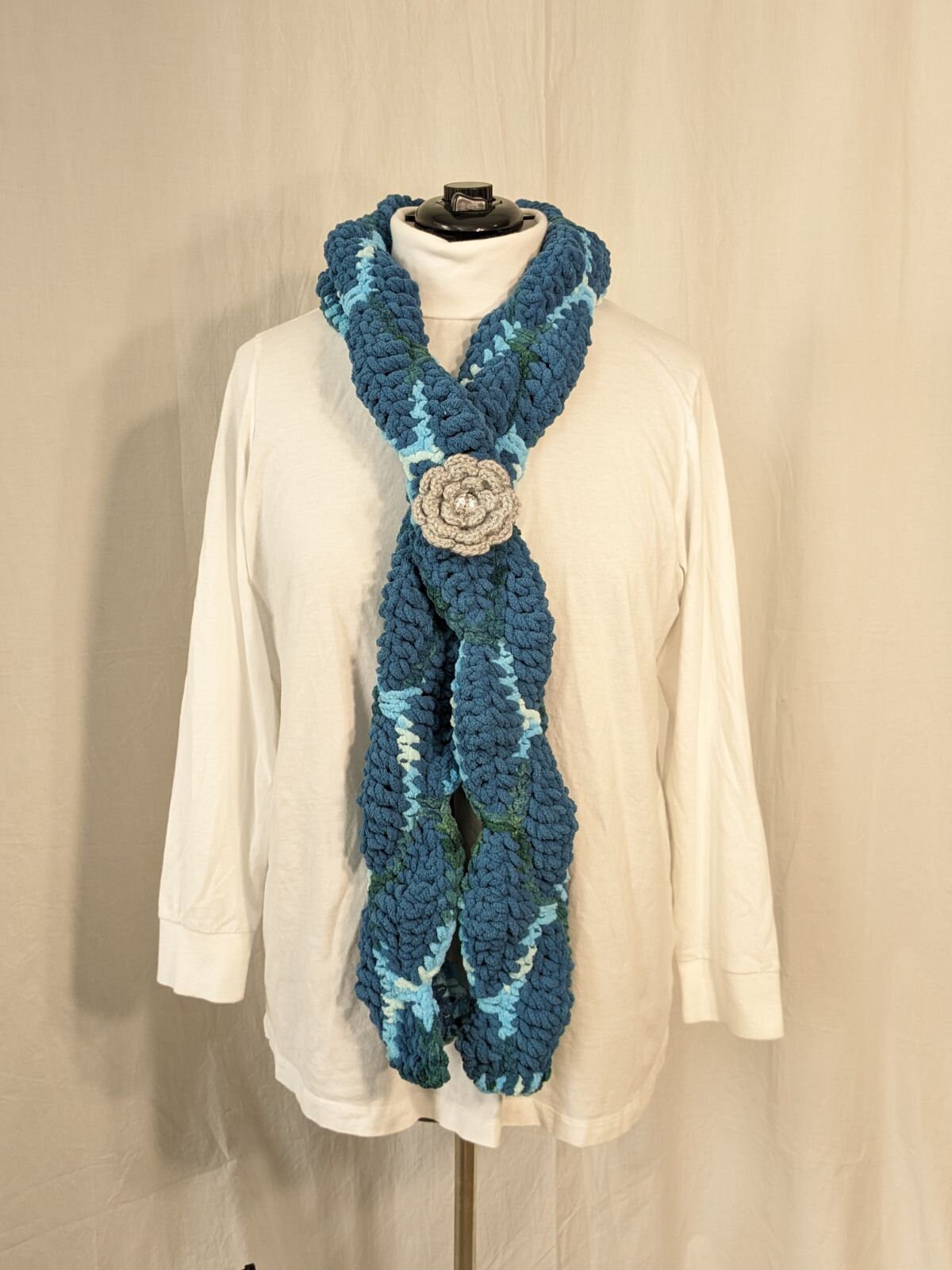 Poofy Diamonds Crochet Scarf - Etsy