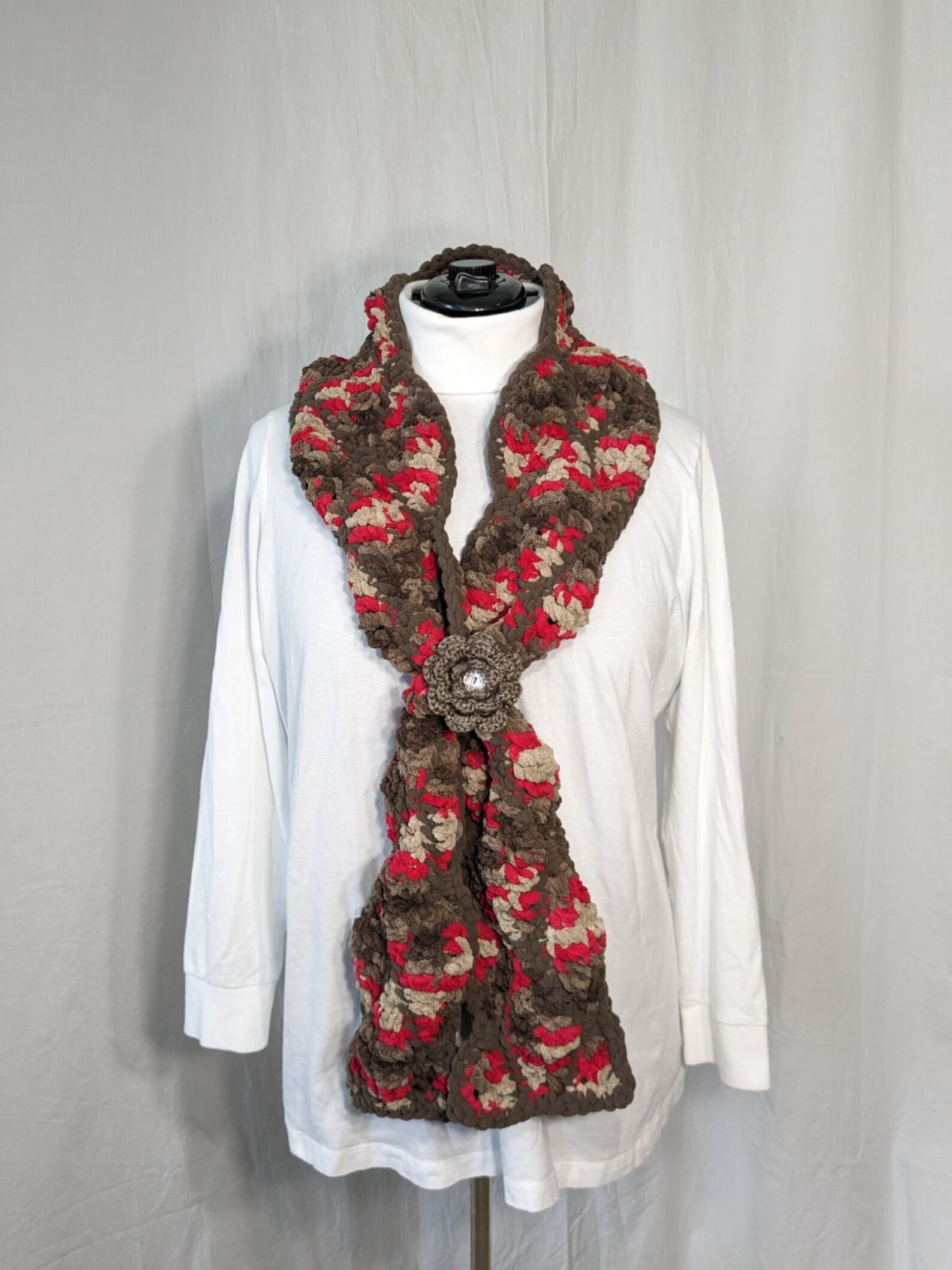 Poofy Diamonds Crochet Scarf - Etsy