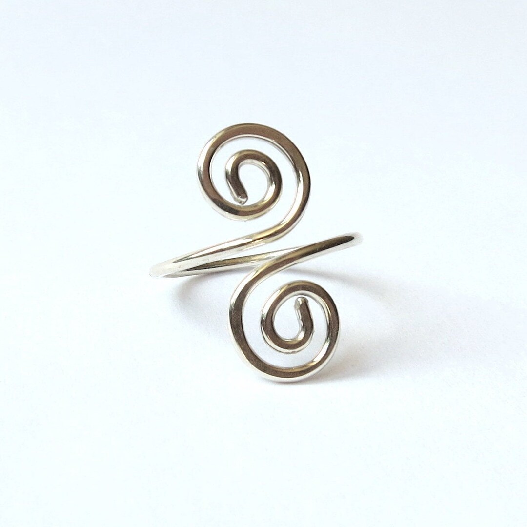 Double Spiral Ring Sterling Silver Ring Tribal Boho Jewellery - Etsy