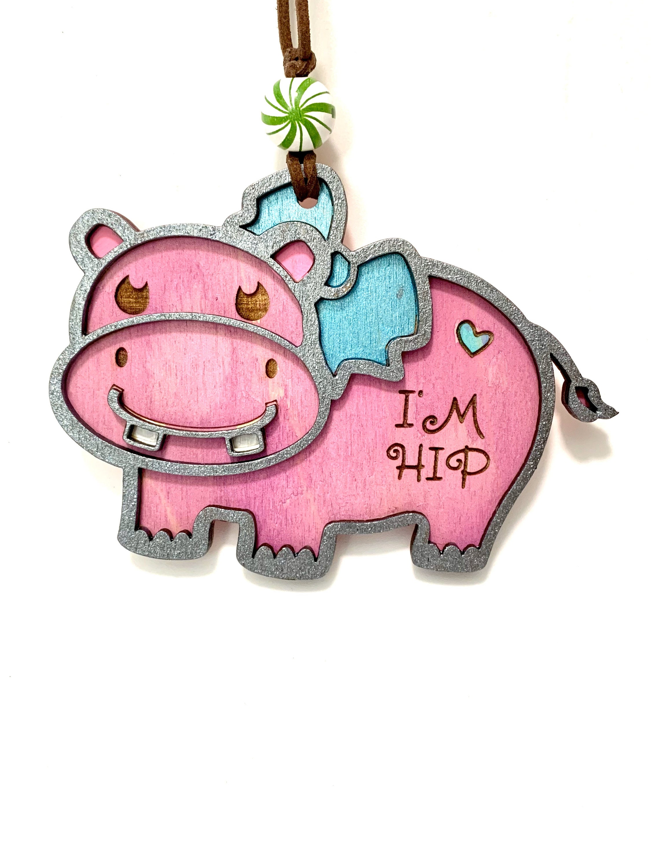 Hippopotamus Svg File, Multi Layered Ornament, DIY Gift Tag, Friendship ...