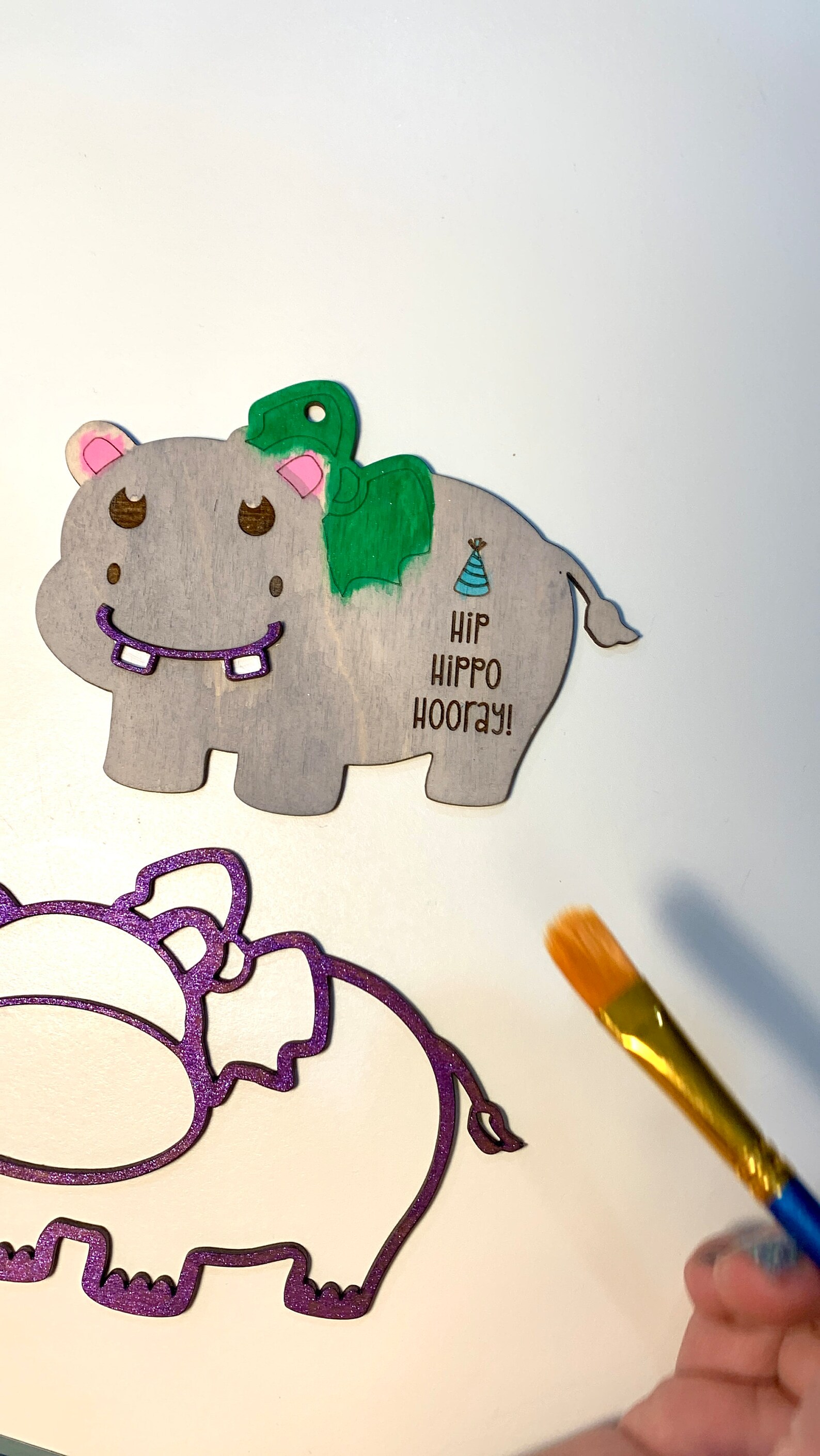 Hippopotamus Svg File, Multi Layered Ornament, DIY Gift Tag, Friendship ...