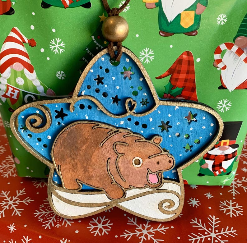 Moo Deng Pygmy Hippo Digital Laser Svg File, Adorable Layered Baby ...