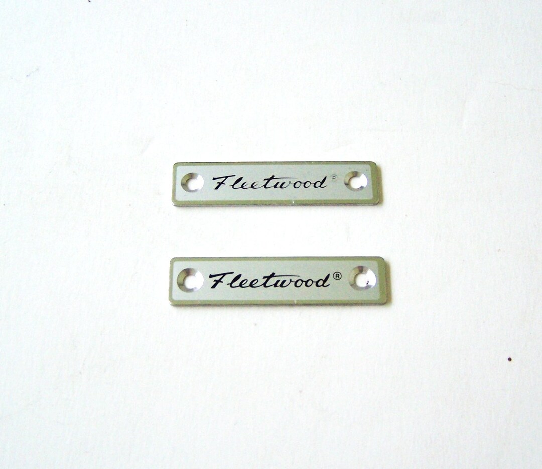 Fleetwood Sewing Machine Emblem Plates Set of Two, Vintage Fleetwood ...