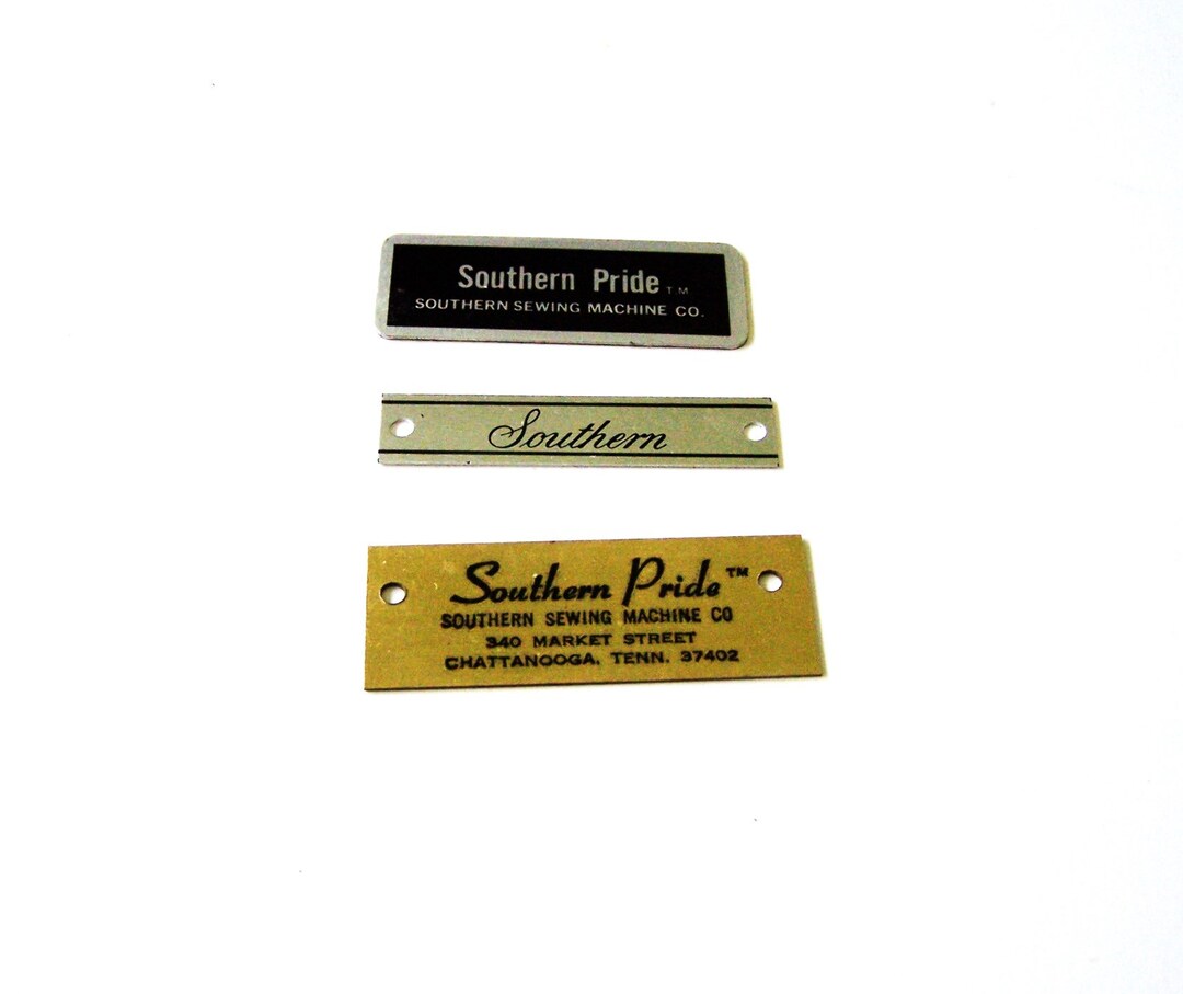 Southern Sewing Machine Co. Sewing Machine Emblem Plates Set of Three ...