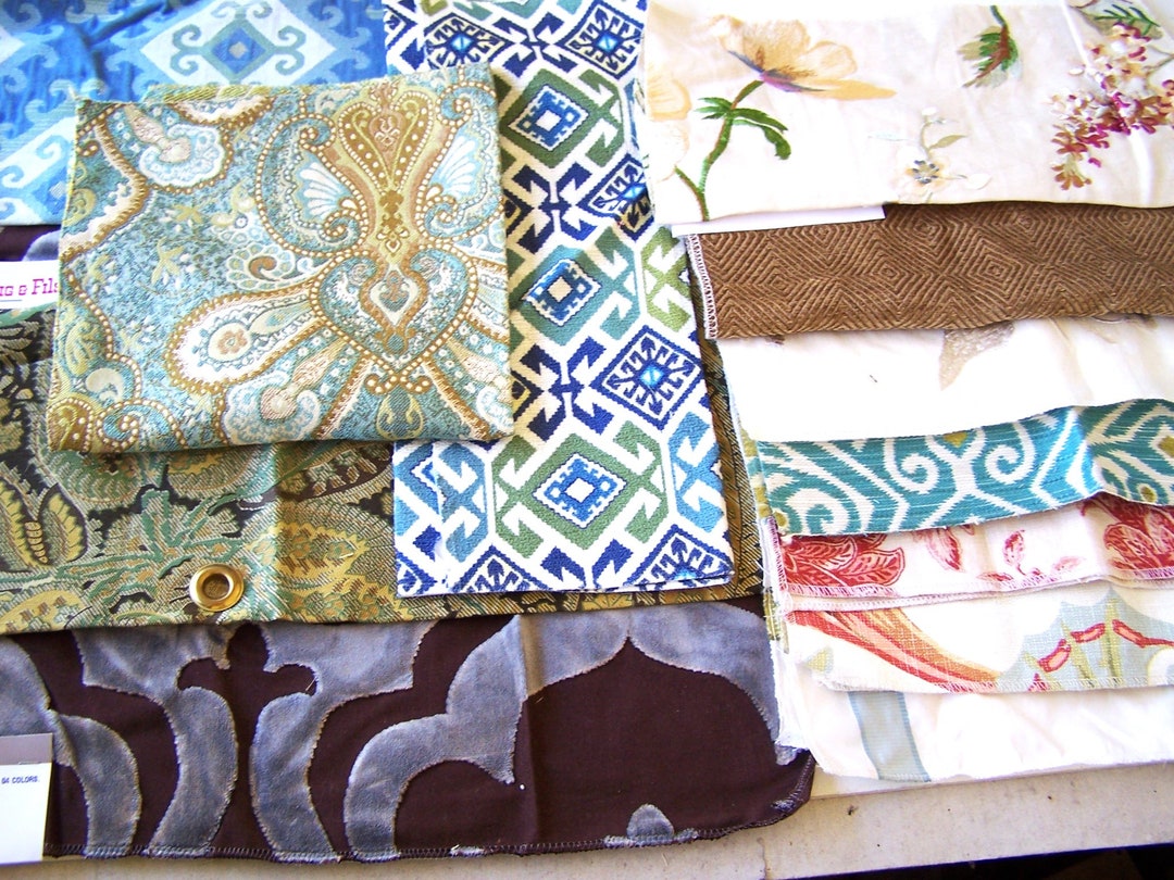 Fabric Sample or Swatch Squares 12 Pieces in Different Prints and ...