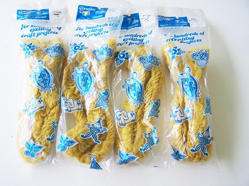 Creative Craft Figure (bump) Jumbo Loopy Chenille 4 Yards Yellow, Crush ...