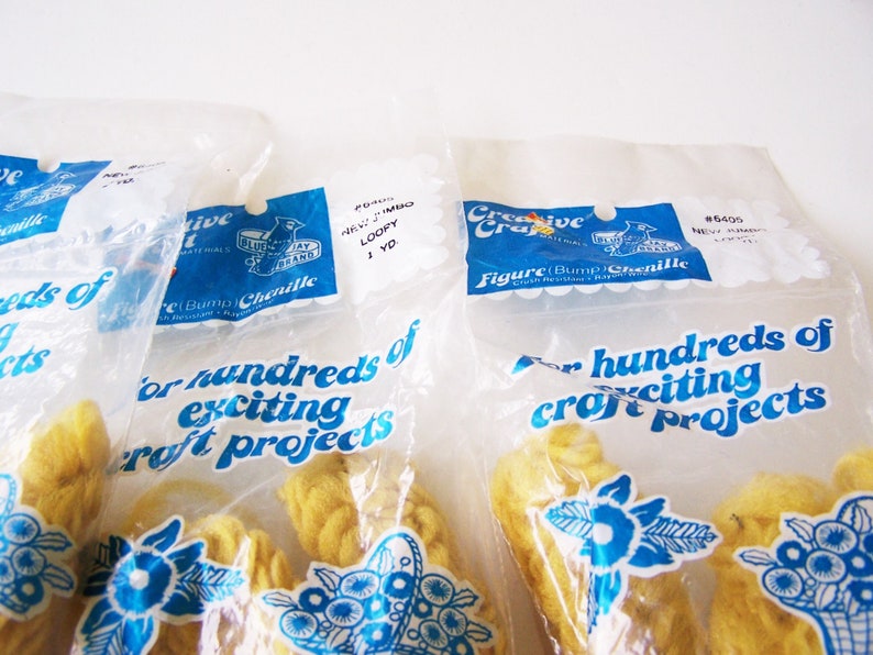 Creative Craft Figure (bump) Jumbo Loopy Chenille 4 Yards Yellow, Crush ...