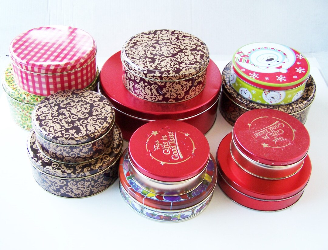 Cookie or Food Tins Set of 12 Decorative Containers Keepsake - Etsy