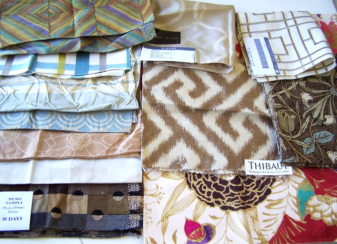 Fabric Sample or Swatch Squares 12 Pieces in Different Prints and ...