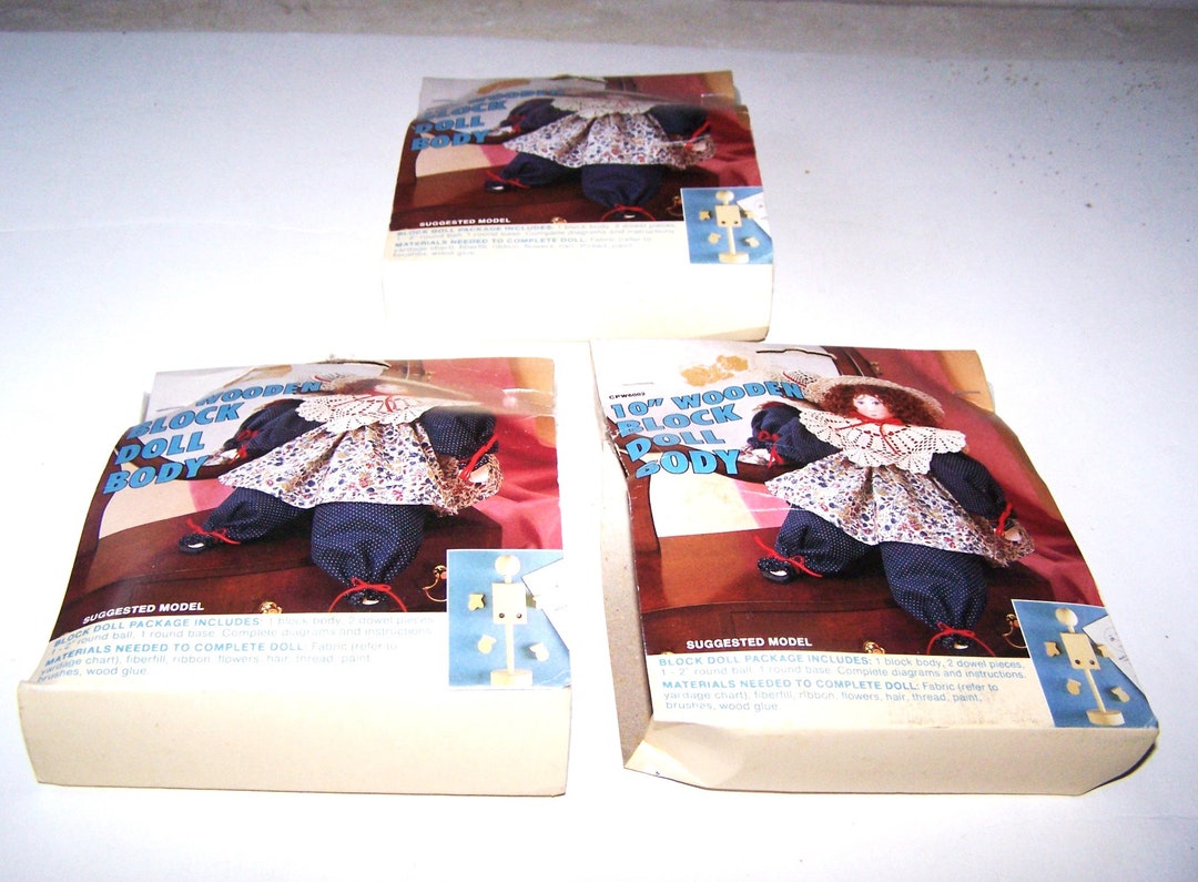 10" Wooden Block Doll Body Three Kits, 13" Completed Doll, Wooden Doll ...