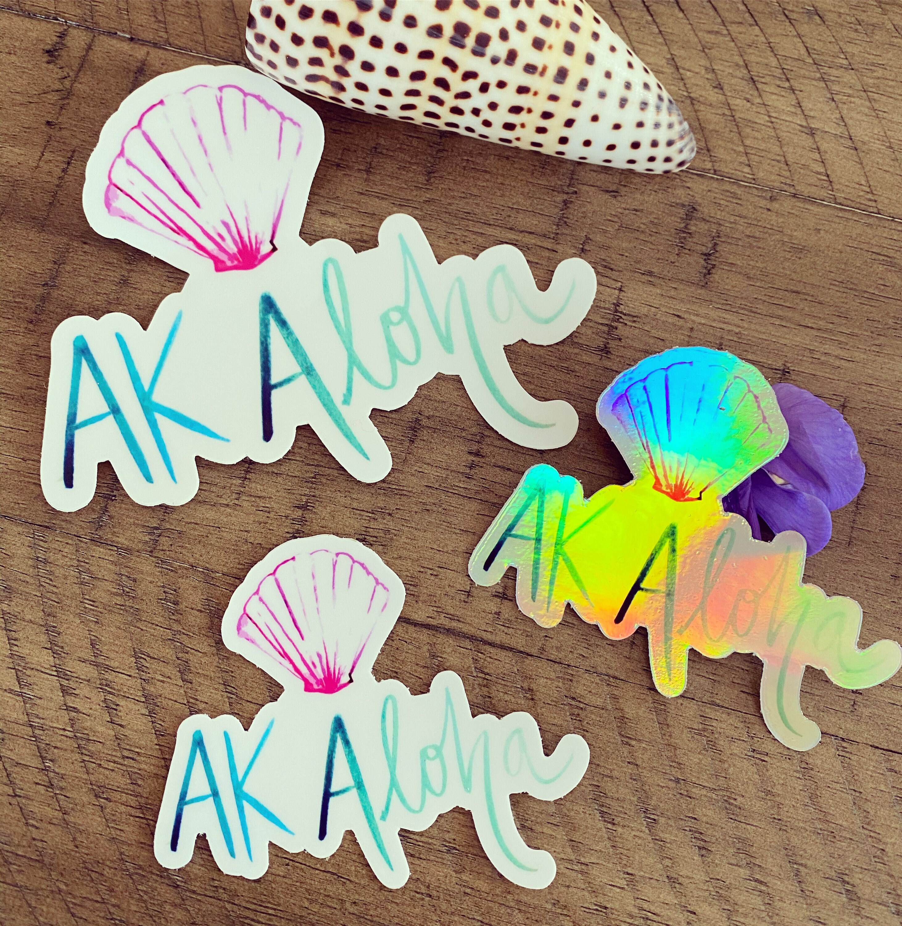 AK Aloha Sticker Shell Sticker Sea Shell Sticker - Etsy