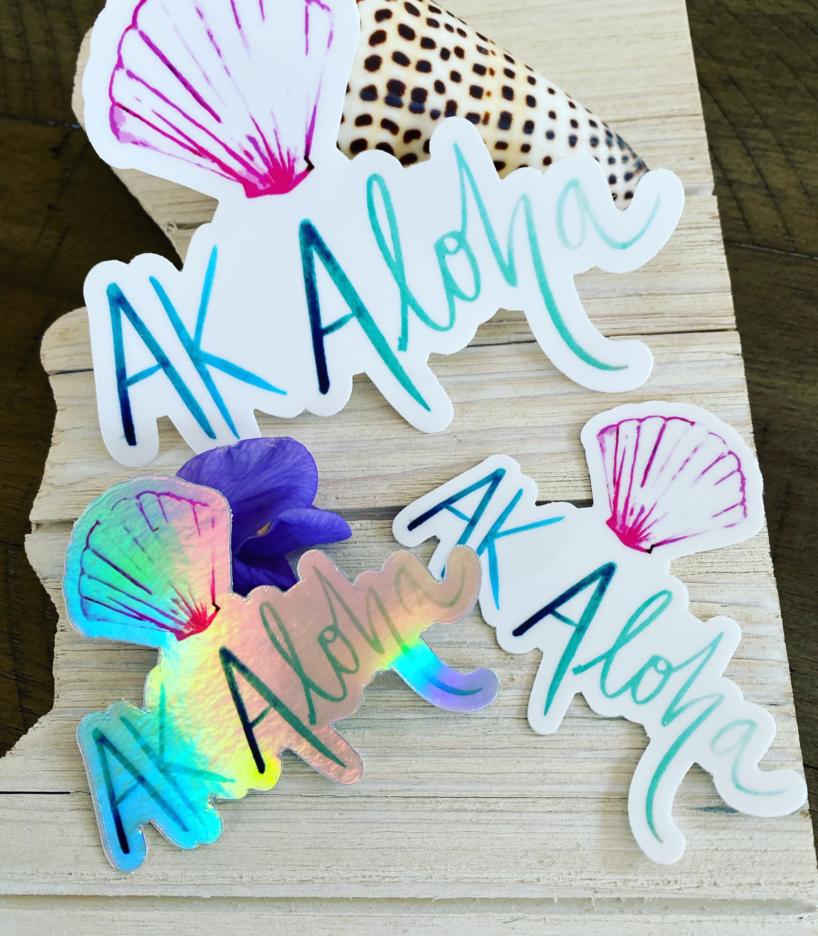 AK Aloha Sticker, Shell Sticker, Sea Shell Sticker - Etsy España