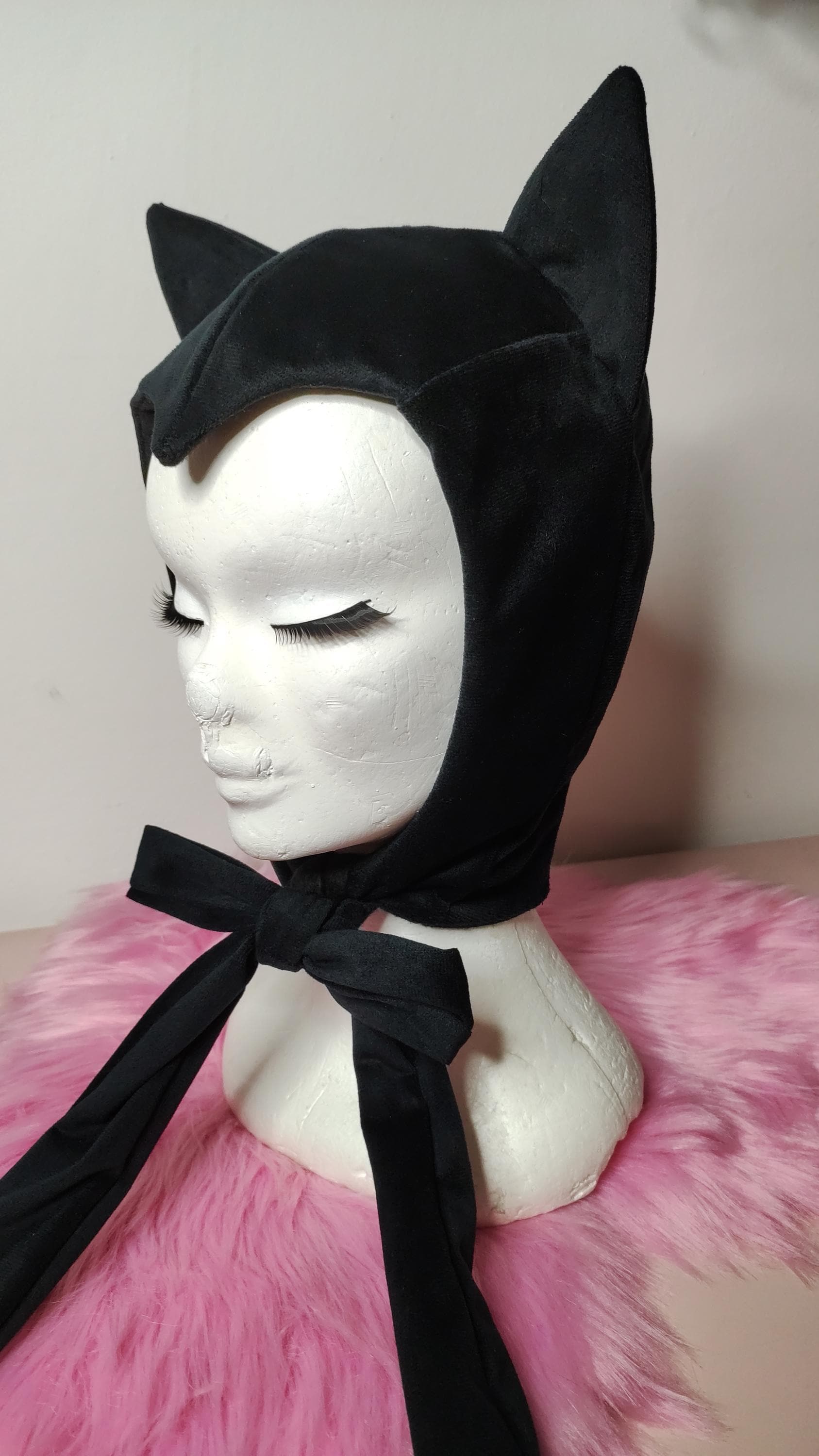 Vintage Goth Style Velvet Cat-bat Bonnet - Etsy